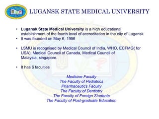 Welcome to Lugansk state medical university | PPTX | College Education | Education