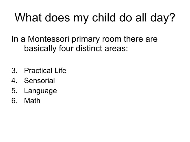 Introduction to the Montessori Method in the Primary Classroom | PPT ...