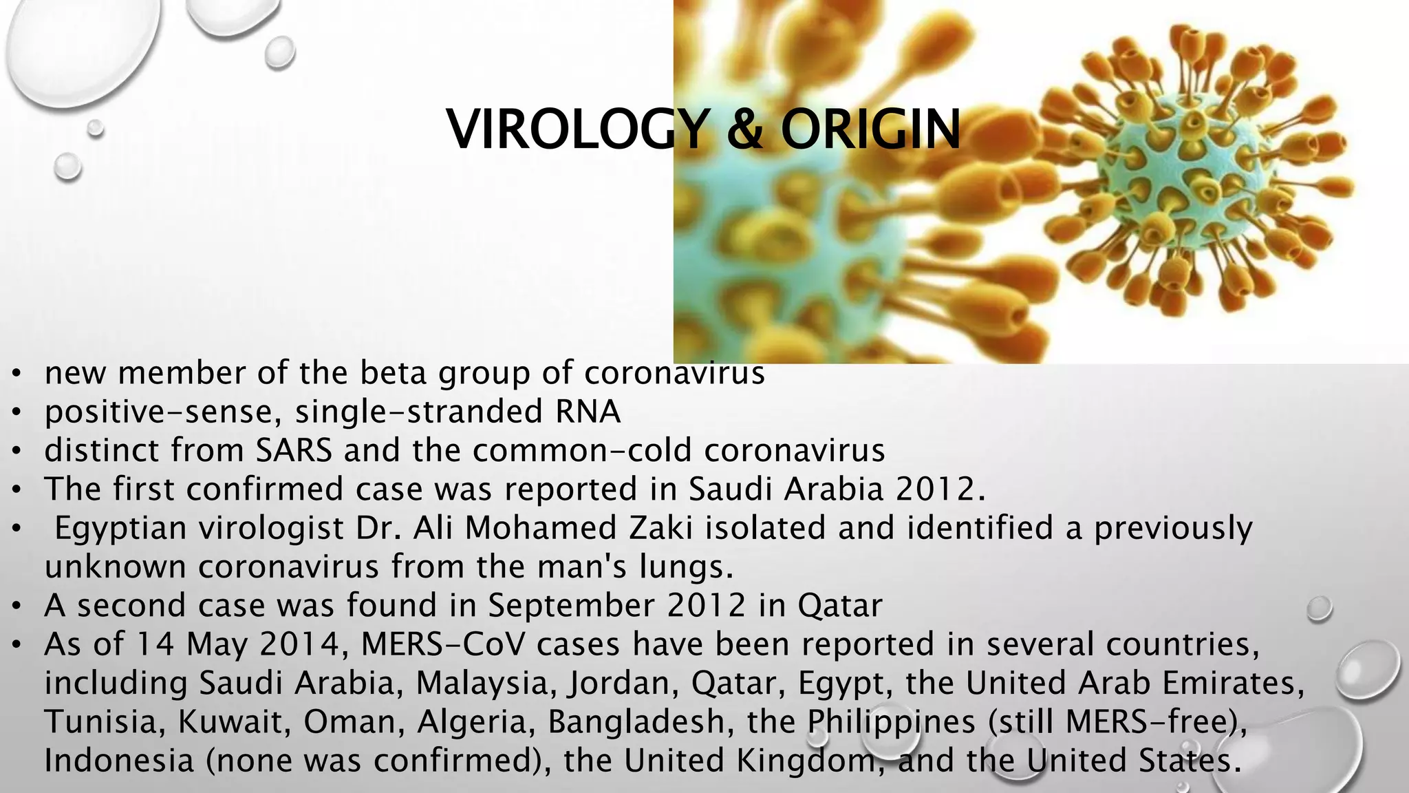 Middle East Respiratory Syndrome Coronavirus (MERS-CoV) | PPTX