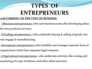 TYPES OF ENTREPRENEURES | PPTX