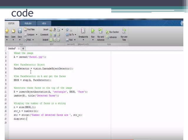 human face detection using matlab | PPTX