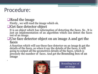 human face detection using matlab | PPTX