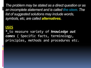 types of test items | PPTX