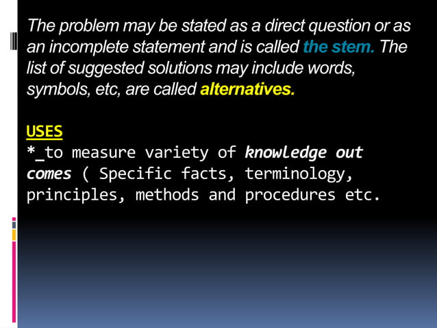 types of test items | PPTX | Standardized Testing | Educational Assessment