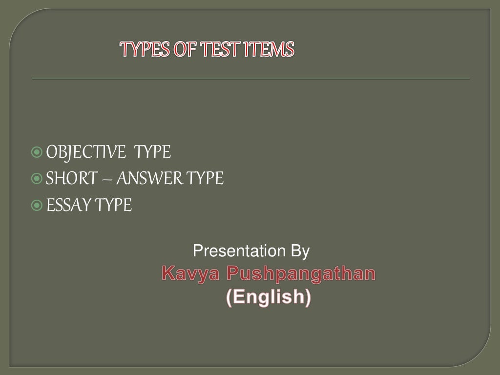 types-of-test-items