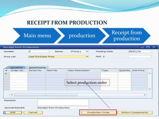 sap b one production module | PPTX