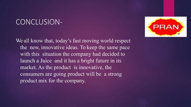 maketing mix of pran drinks | PPTX