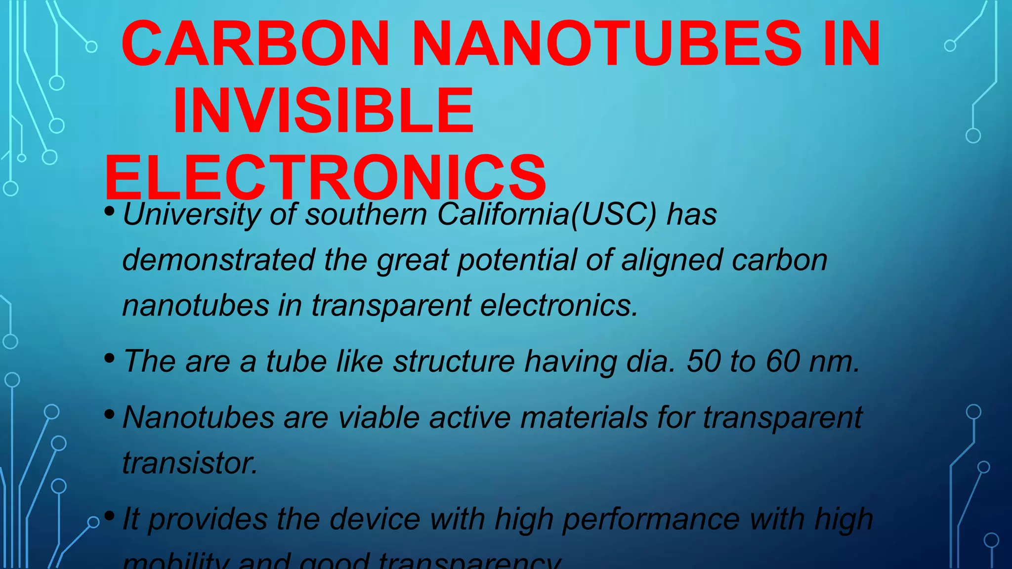 materials providing invisibility to electronics | PPTX