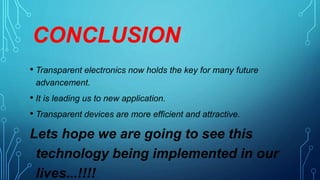 materials providing invisibility to electronics | PPTX