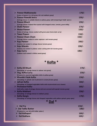 Food and Beverage Service A-la Carte Menu | DOCX