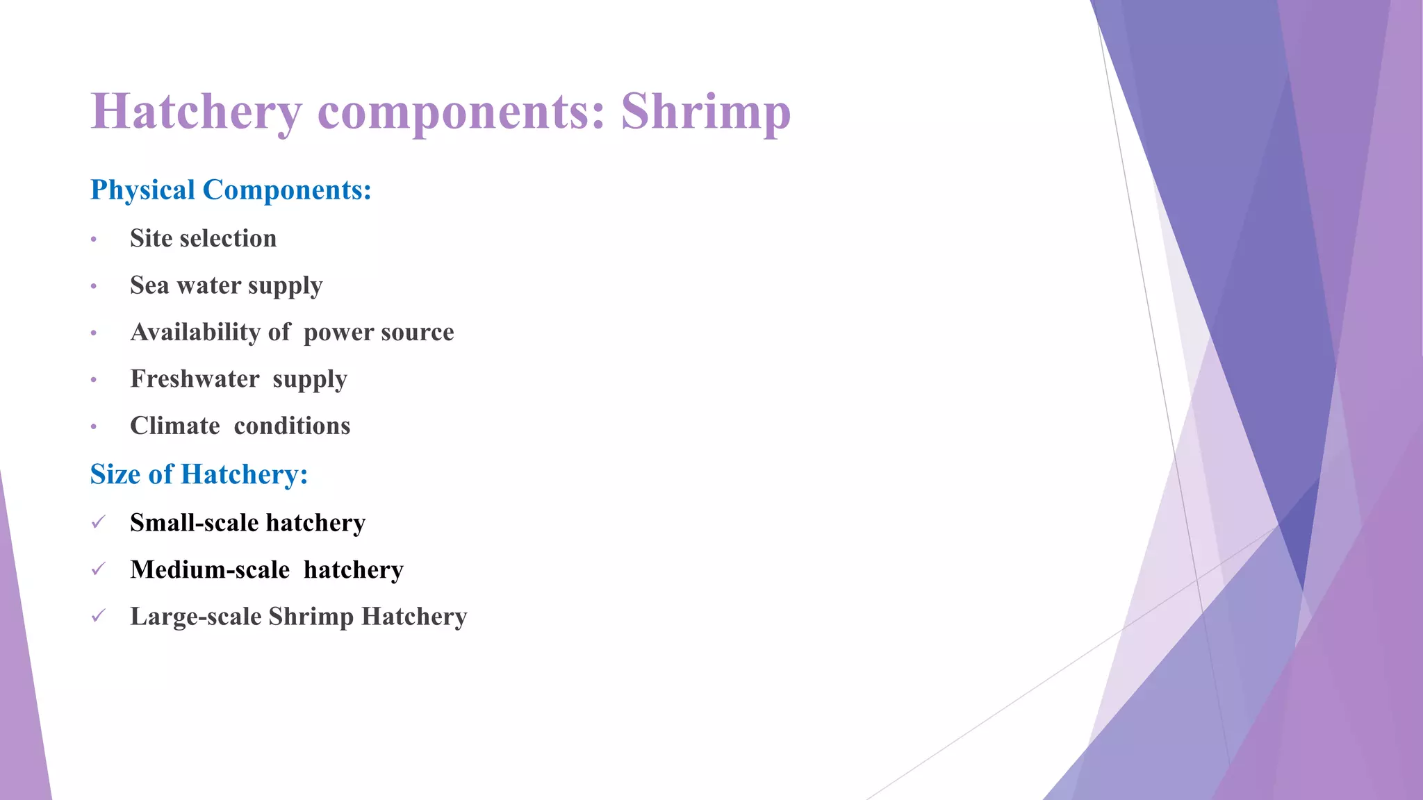 Hatchery Components of Fin fish and Shrimp | PPTX
