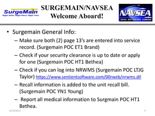 Welcome aboard-06-05-12 | PPTX