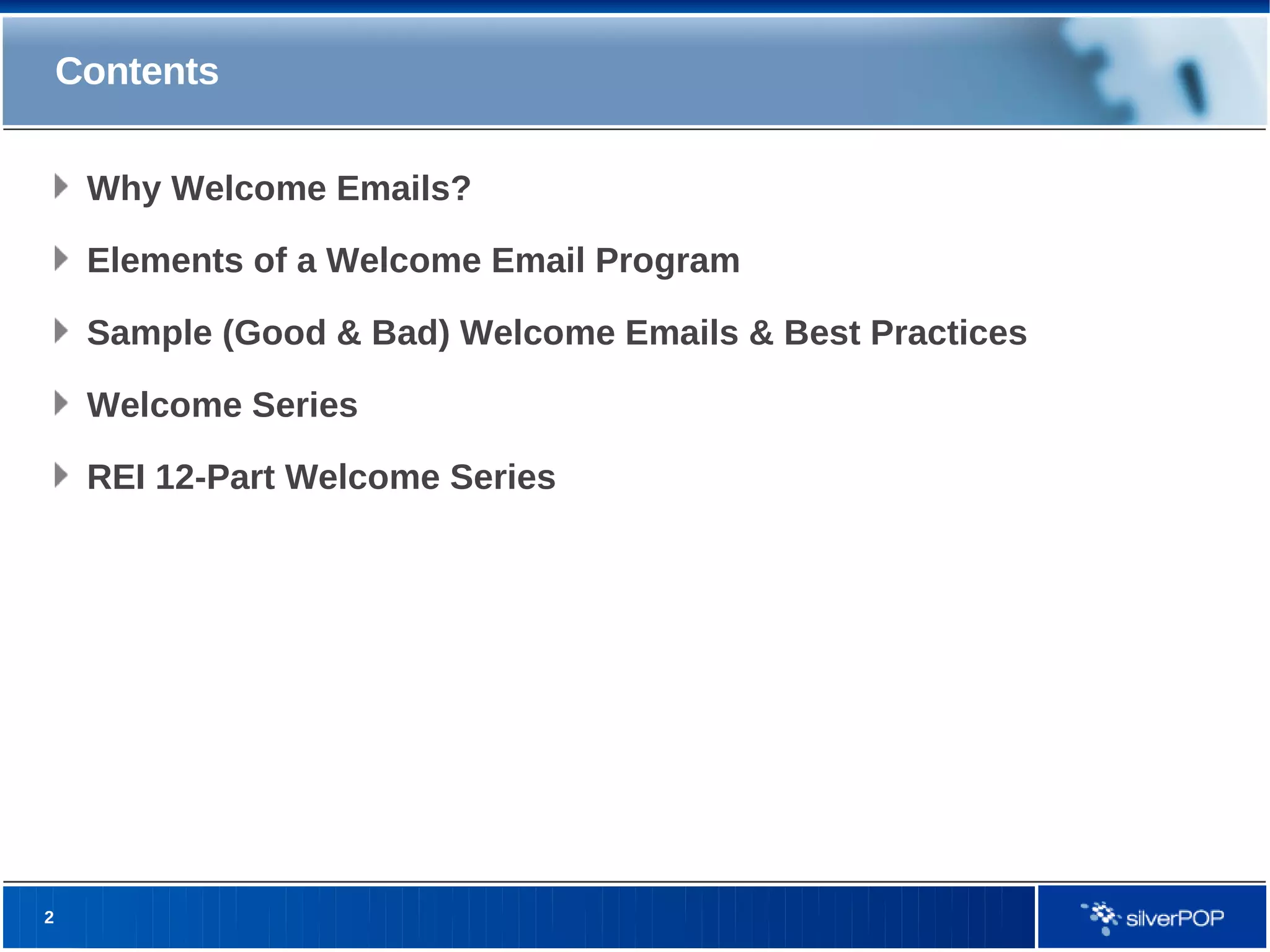 Welcome Email Best Practices, Silverpop | PDF