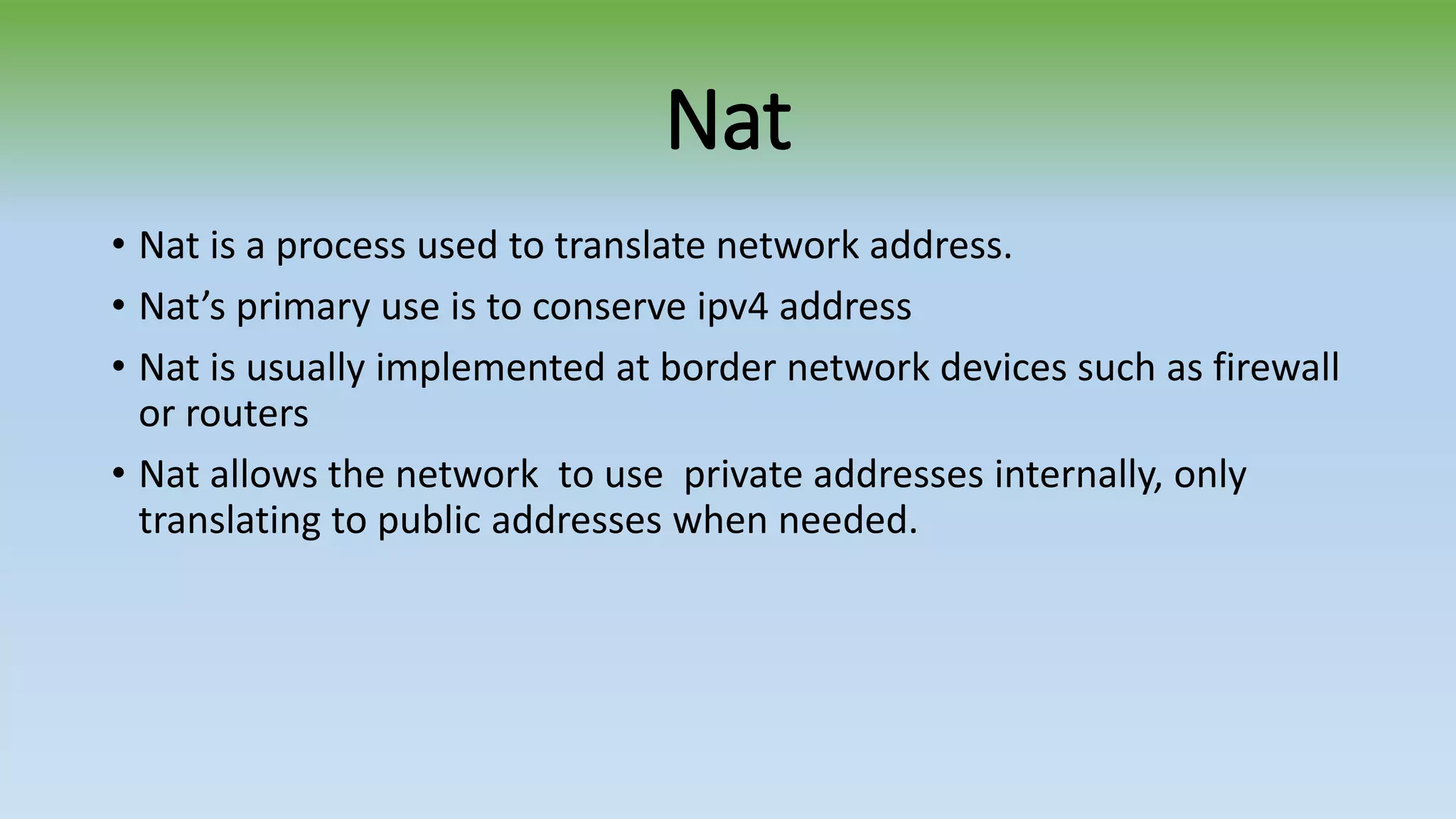 EIGRP, DHCP, OSPF, NAT | PPT