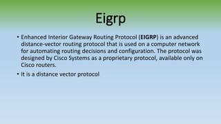 EIGRP, DHCP, OSPF, NAT | PPT
