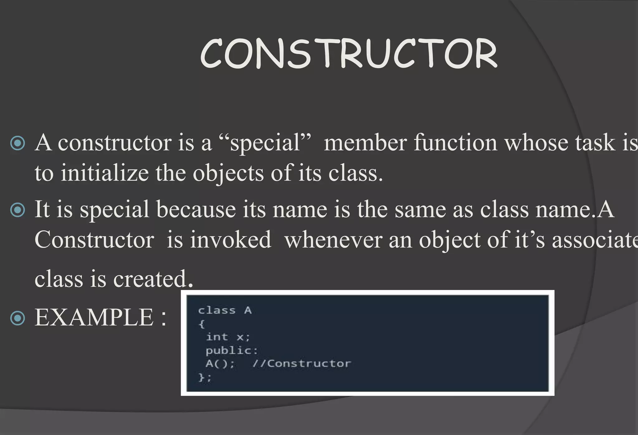constructor , operator overloading ,friend function | PPT constructor , operator overloading ,friend function | PPT