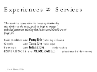 Welcome to the experience economy | PPT