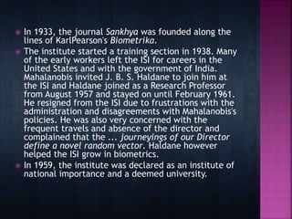 P.C.MAHALANOBIS AND HIS CONTRIBUTION | PPTX