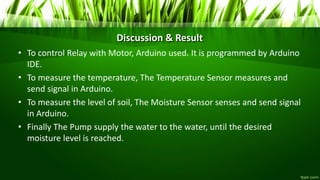 arduino based automatic irrigation system | PPTX