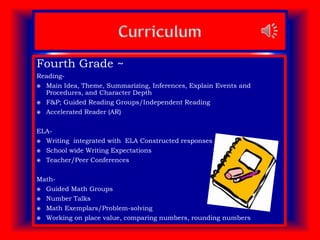 4th Grade Curriculum Night Spanish | PPTX | Educational Assessment ...