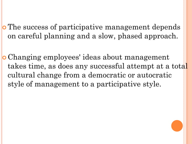 participative management | PPTX | Human Resources | Business