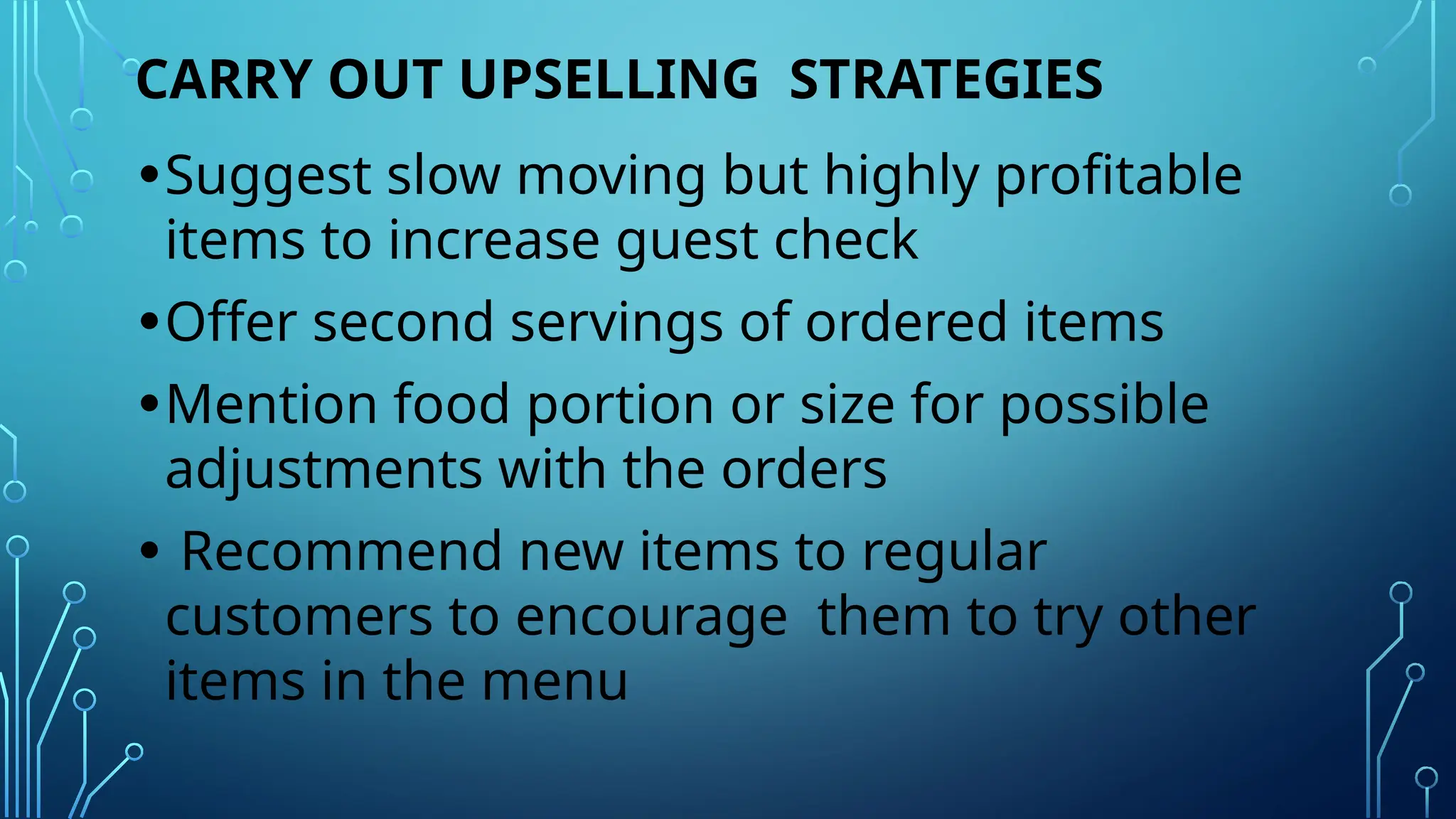 Welcome and Greet Guests 1.1 Acknowledge guests as soon as they arrive ...