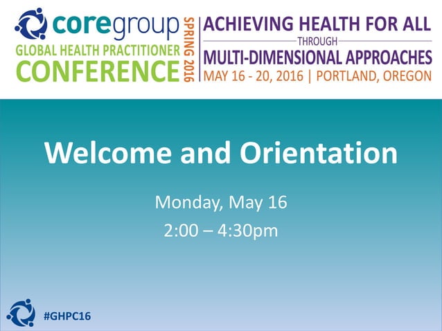 Welcome and orientation | PPT