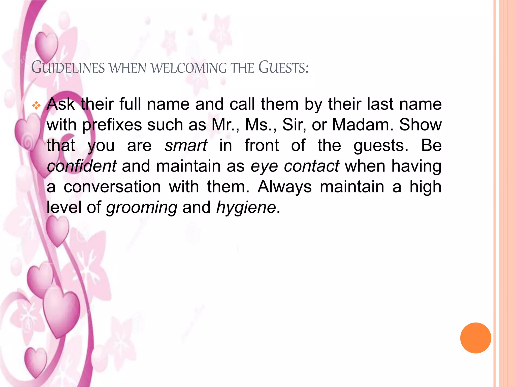 WELCOME AND SEAT THE GUESTS.pptx