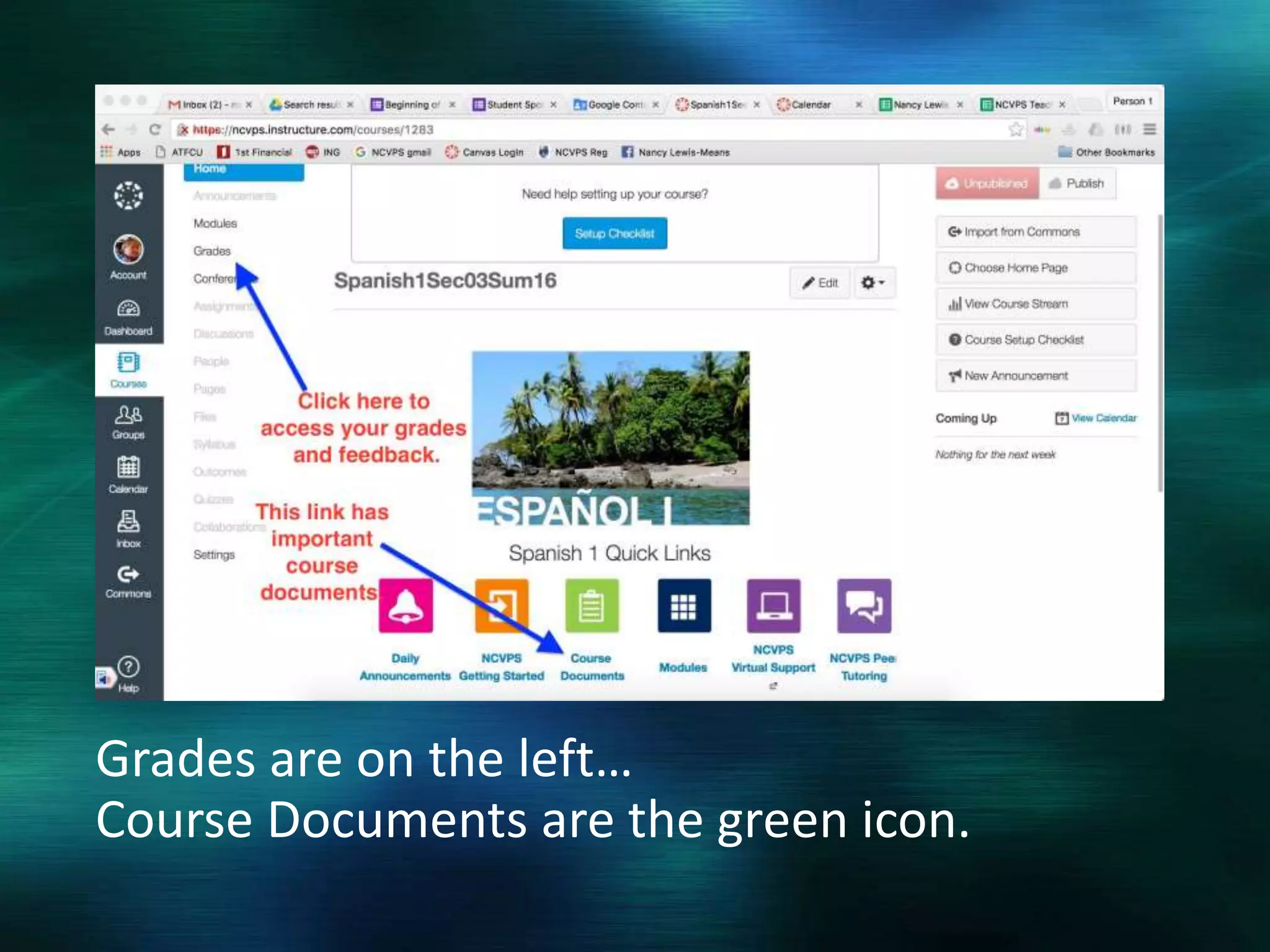 Welcome announcement course navigation | PPT