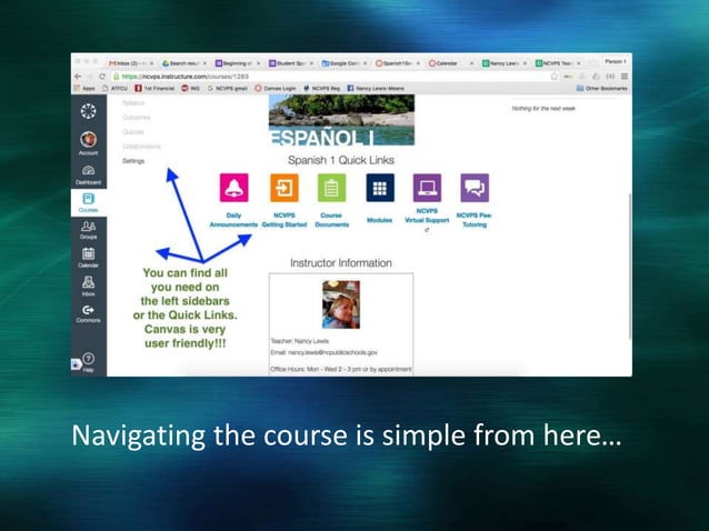 Welcome announcement course navigation | PPT