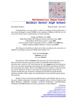 Welcomeback letter | PDF