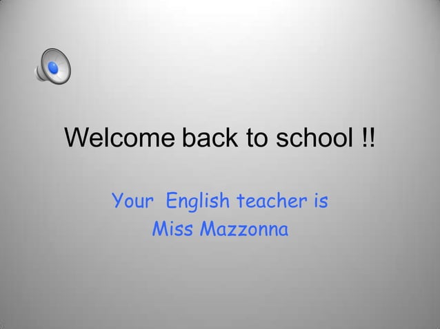Welcome back to school | PPT