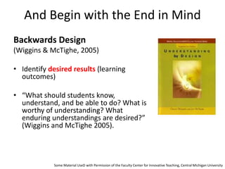 Backwards Design & Melding In-Class and Online Pedagogies | PPT