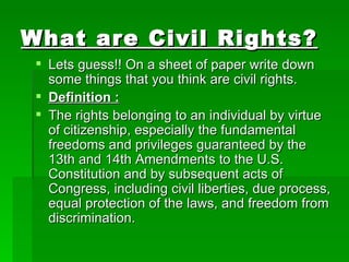Welcome Civil Rights | PPT
