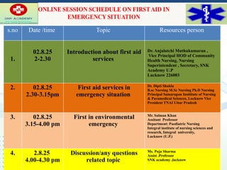 WELCOME FOR FIRST AID TRAINING SESSION.pptx