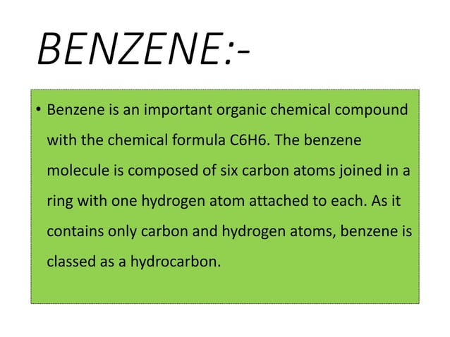 Welcome friends detail of benzene | PPTX