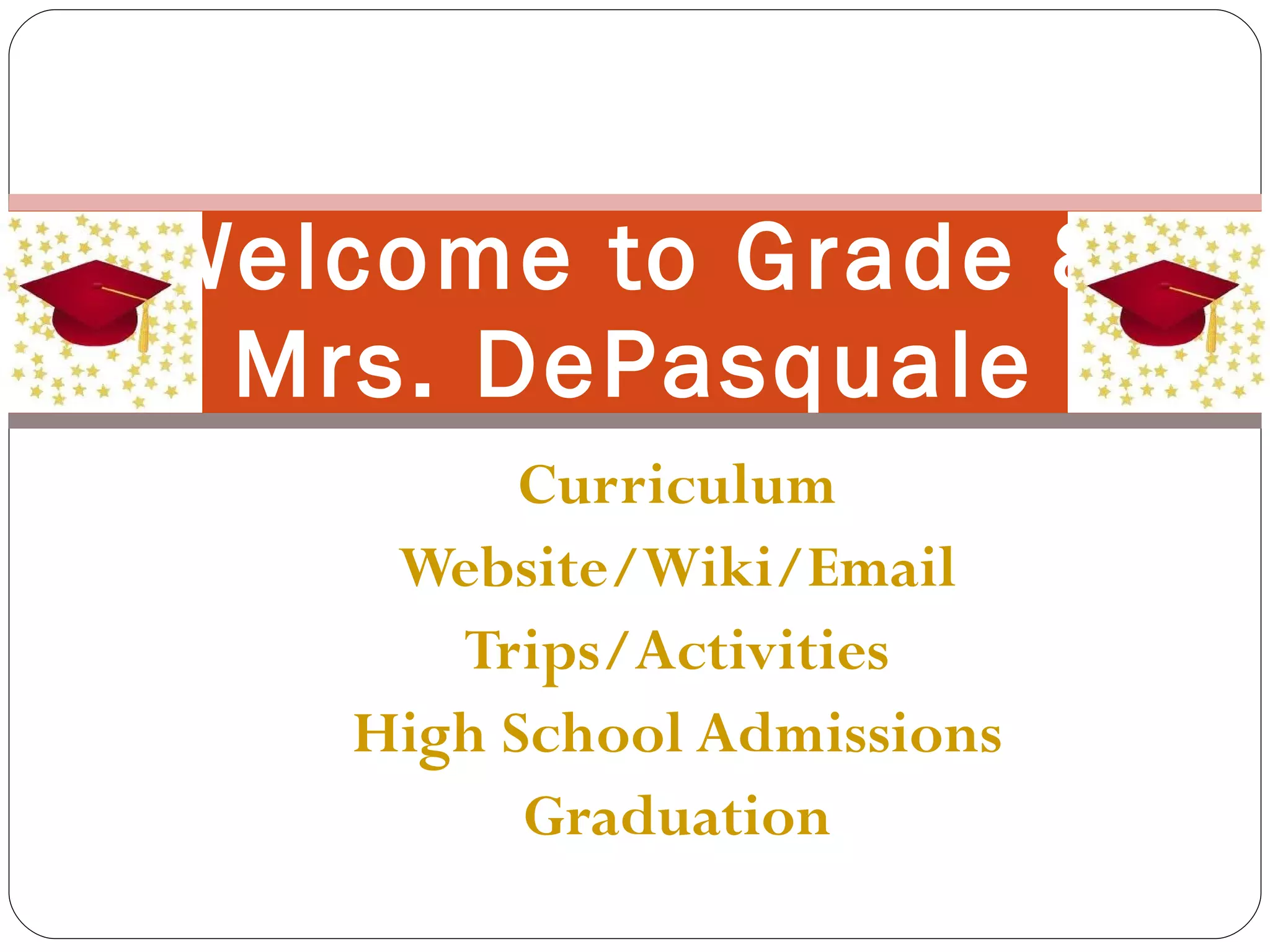 Welcome grade 8 | PPT