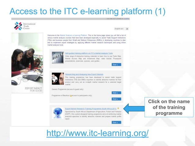 Welcome to ITC Export Market Research Training Programme | PPT
