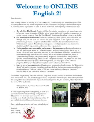 Welcome letter | PDF