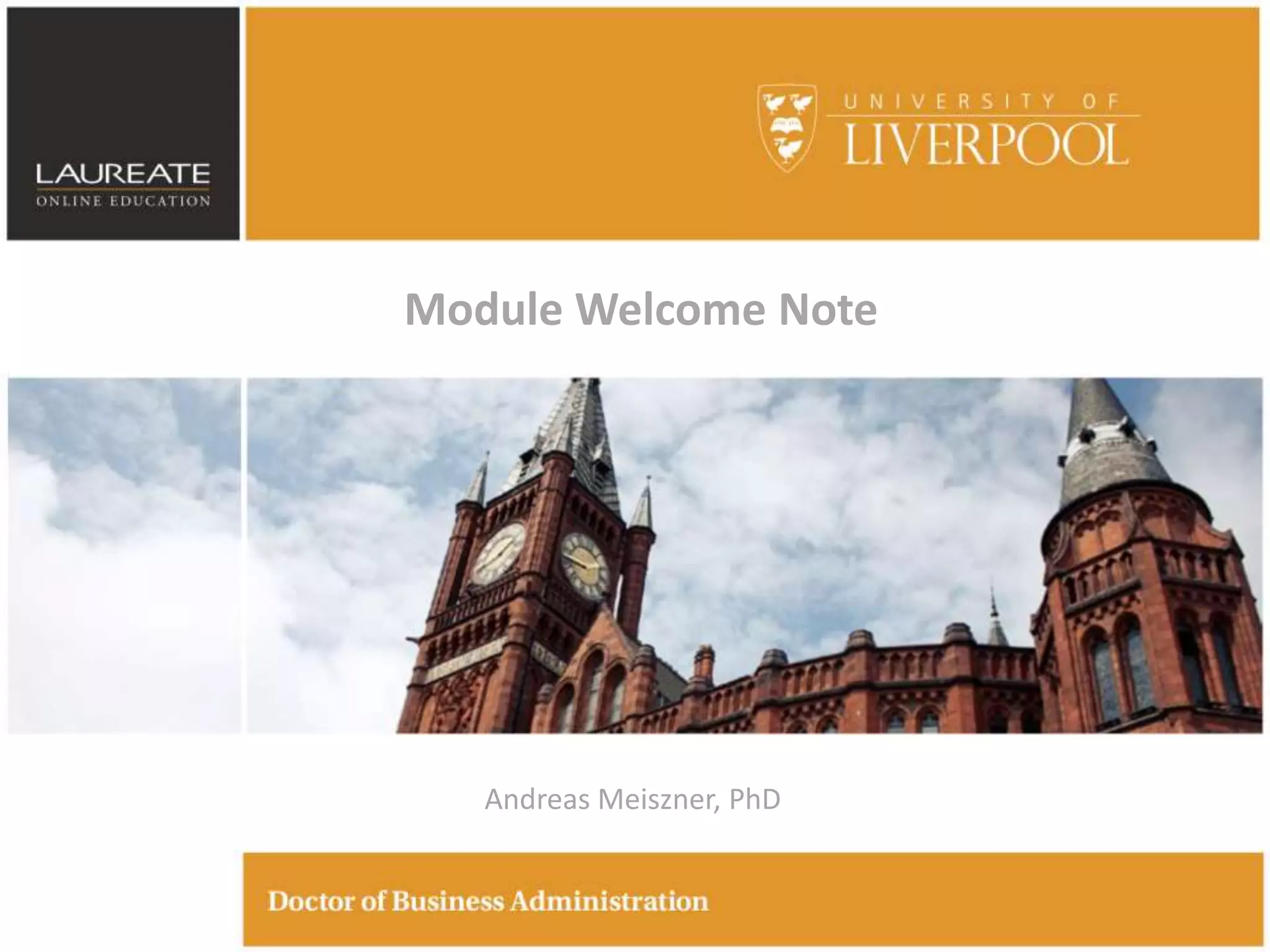 UoL DBA Course Welcome Message | PPTX