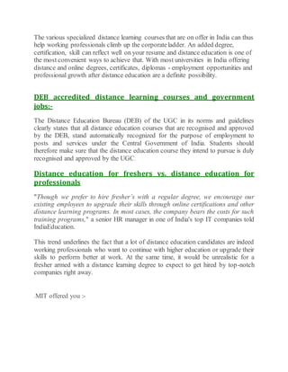 Welcome mit school of distance education | PDF