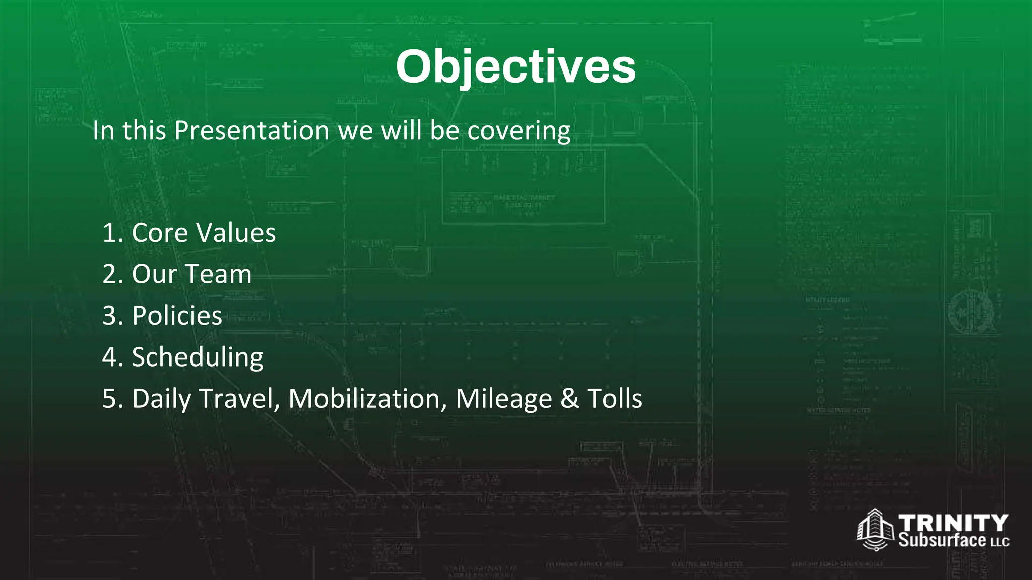 Trinity Subsurface - Welcome & Objectives | PPTX
