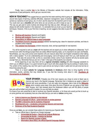 Welcome pack Language Assistants | PDF