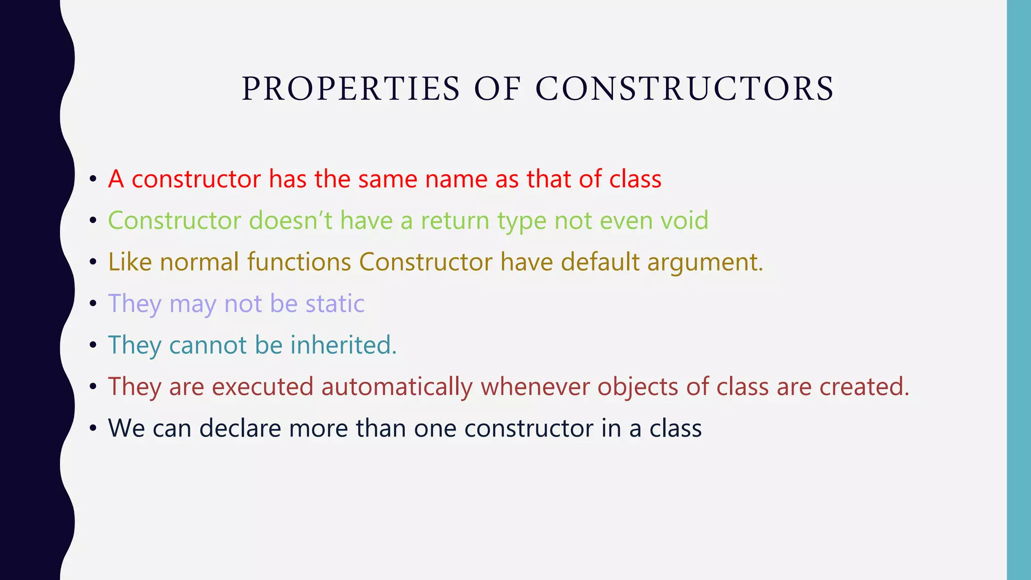 What Is Constructors And Destructors In C Explained With Example Along With Difference Ppt