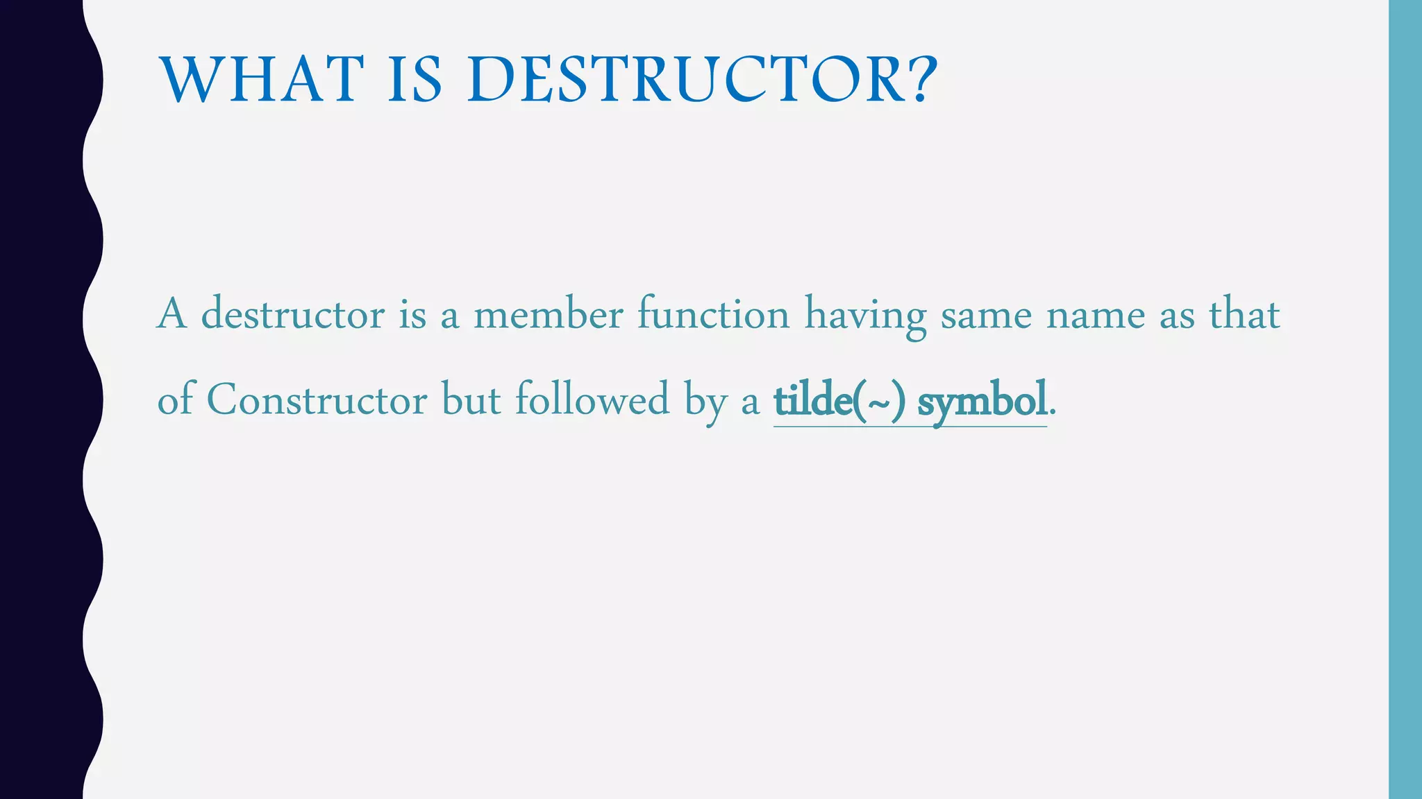 What Is Constructors And Destructors In C Explained With Example Along With Difference Ppt