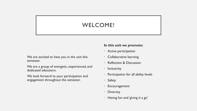 Welcome Presentation 2H 2018 | PPT