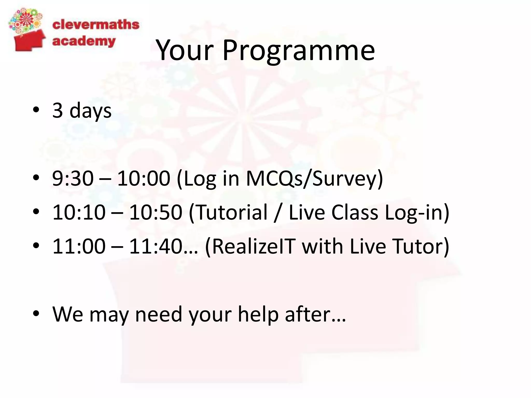 Welcome presentation for august course | PPT