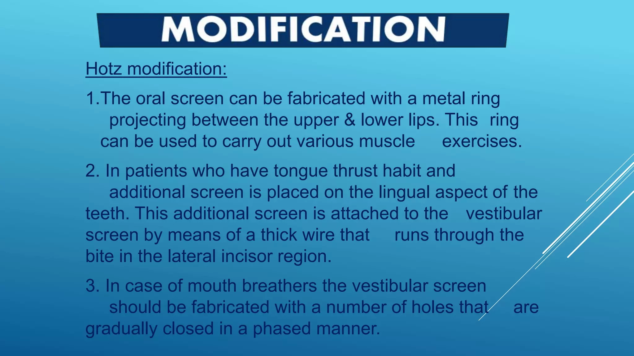 Oral screen and mixed dentition appliance | PPTX