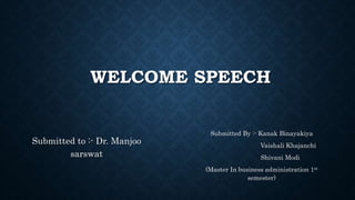 Welcome speech | PPTX