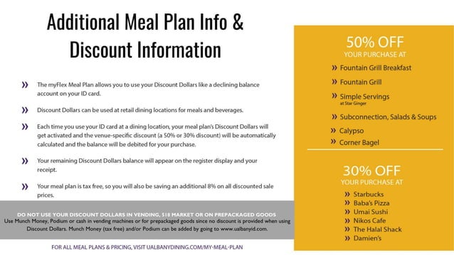 UAlbany Spring 2021 Meal Plans | PPT